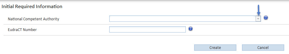 Add Initial Required Information for EudraCT Number